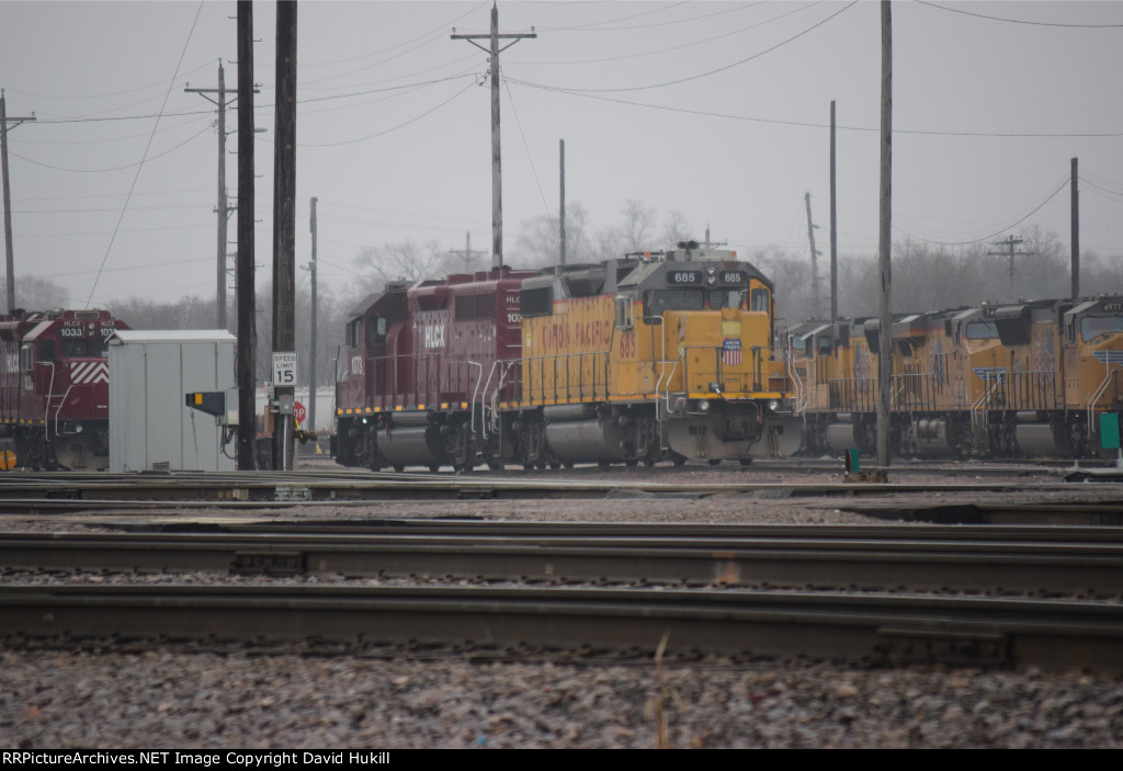 UP Engine 685 and HLCX Engines 1033 1073, Des Moines IA